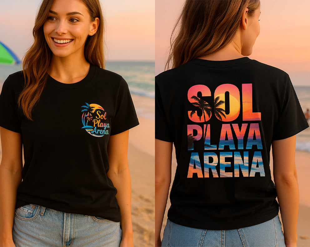 Playera MODELO Sol, Playa y Arena – Sirena Blu